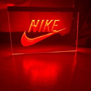 Other | Nike Led Neon Red Light Sign 8x12 | Poshmark